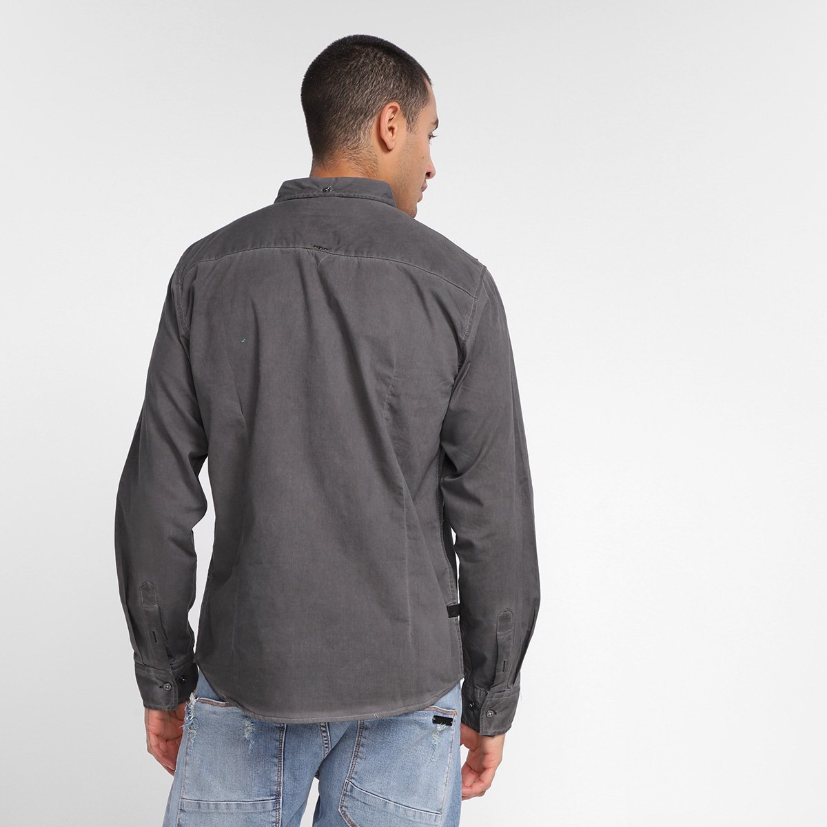 Camisa Dixie Manga Longa Recortes Masculina - Preto | Clube Netshoes